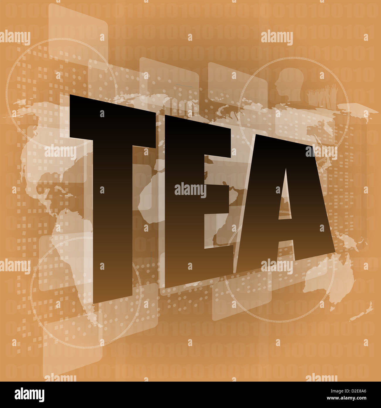 tea time - word tea on digital screen Stock Photo - Alamy