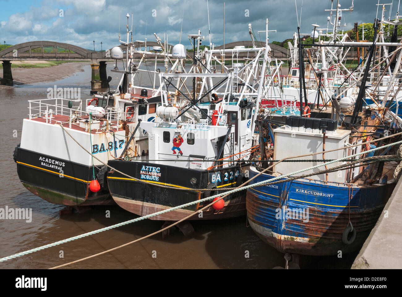 Scotland, Kirkcudbright, harbour, commercial fishing boats Stock Photo ...
