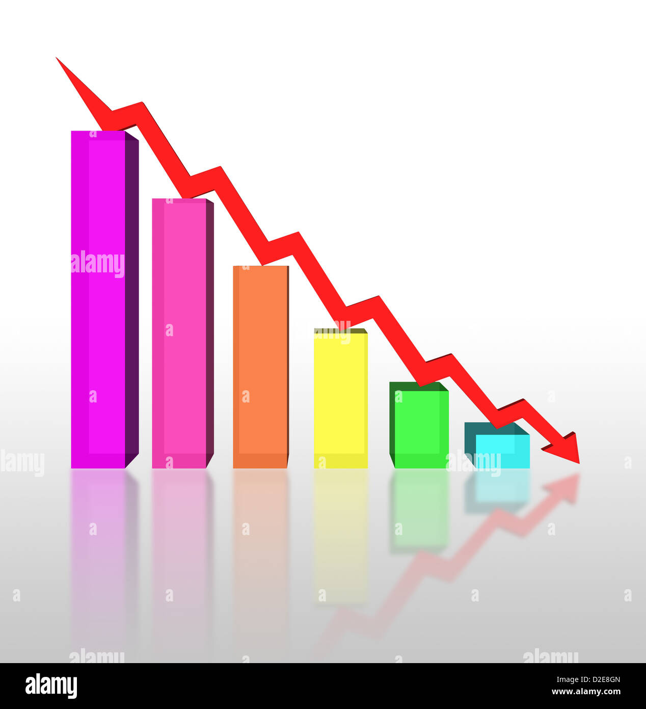 business failure graph down arrow Stock Photo - Alamy