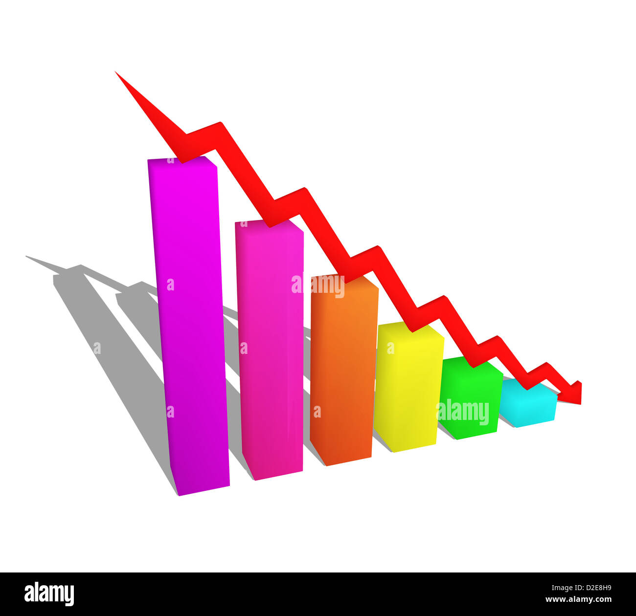 business failure graph down arrow Stock Photo - Alamy