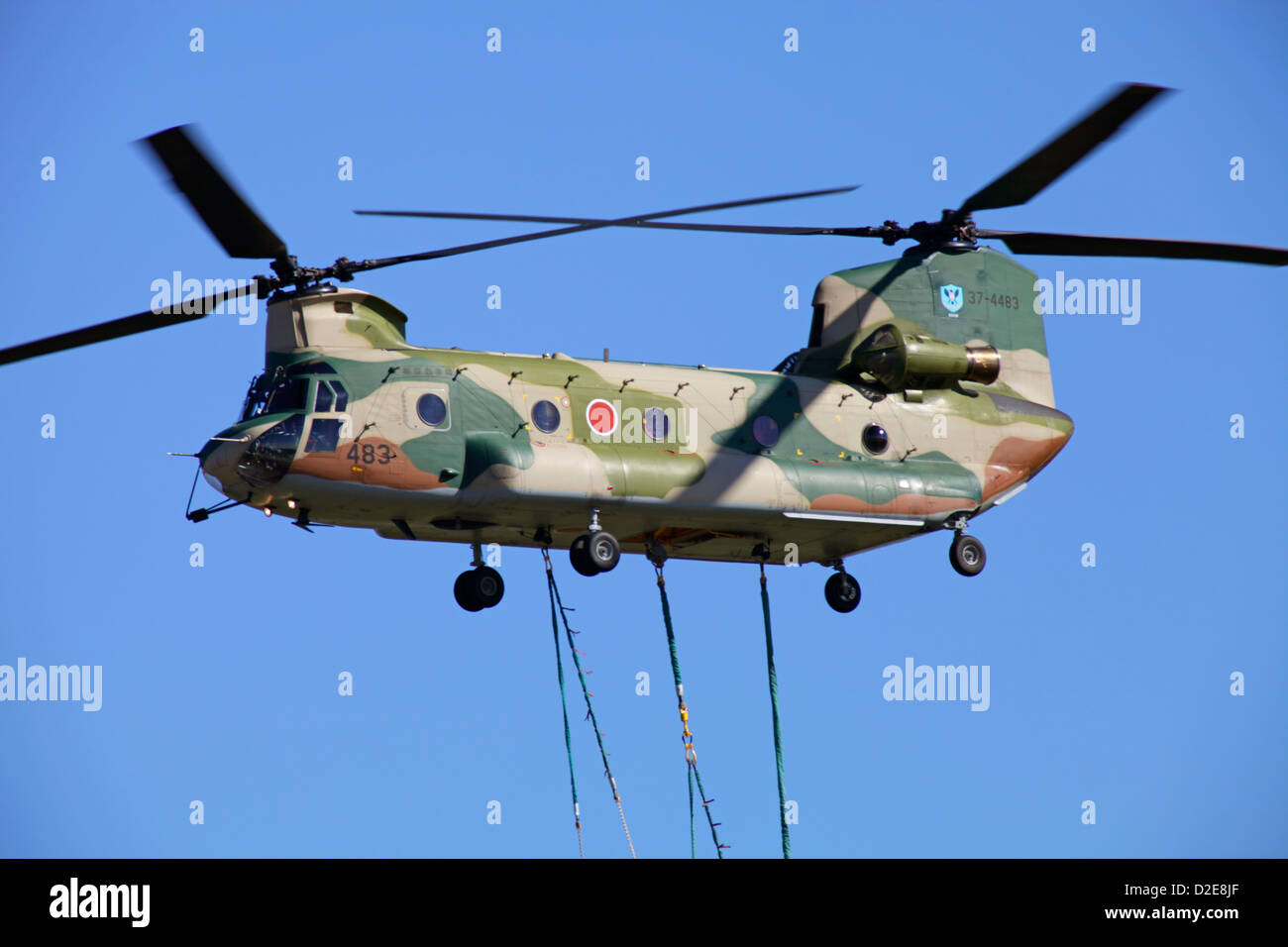 CH-47 helicopter of Japan Air Self Defense Force demonstrate capability ...