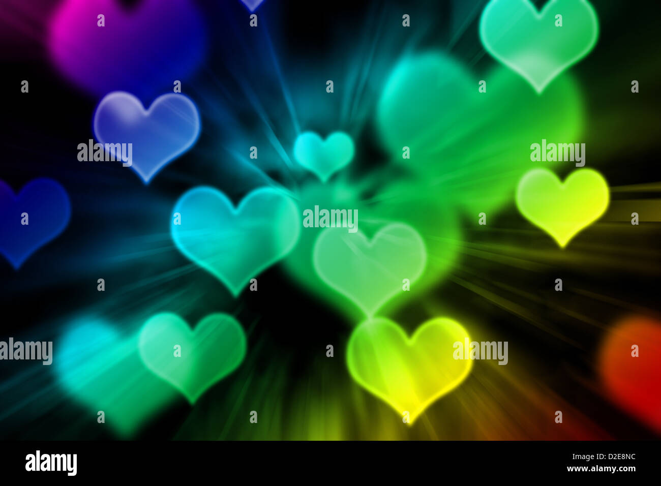 abstract background with colorful heart background Stock Photo - Alamy