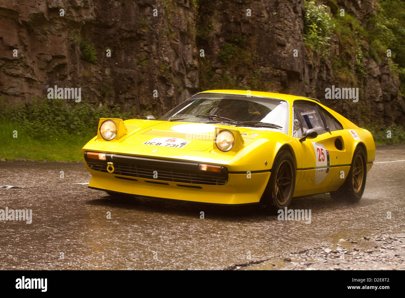 Classic cars in Cheddar Gorge on the 2010 Tour Britannia Stock Photo ...