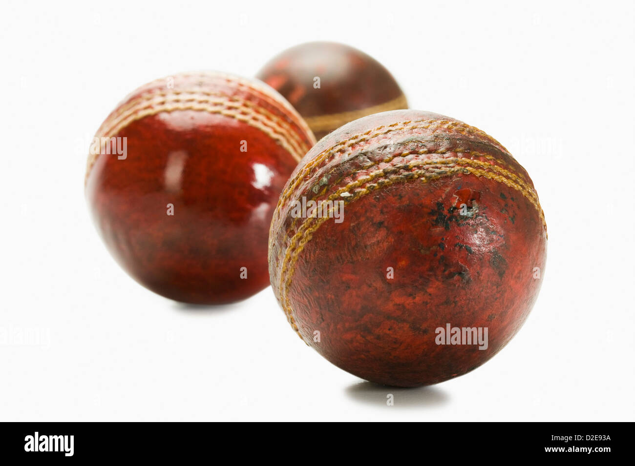 Close-up of old and new cricket balls Stock Photo - Alamy