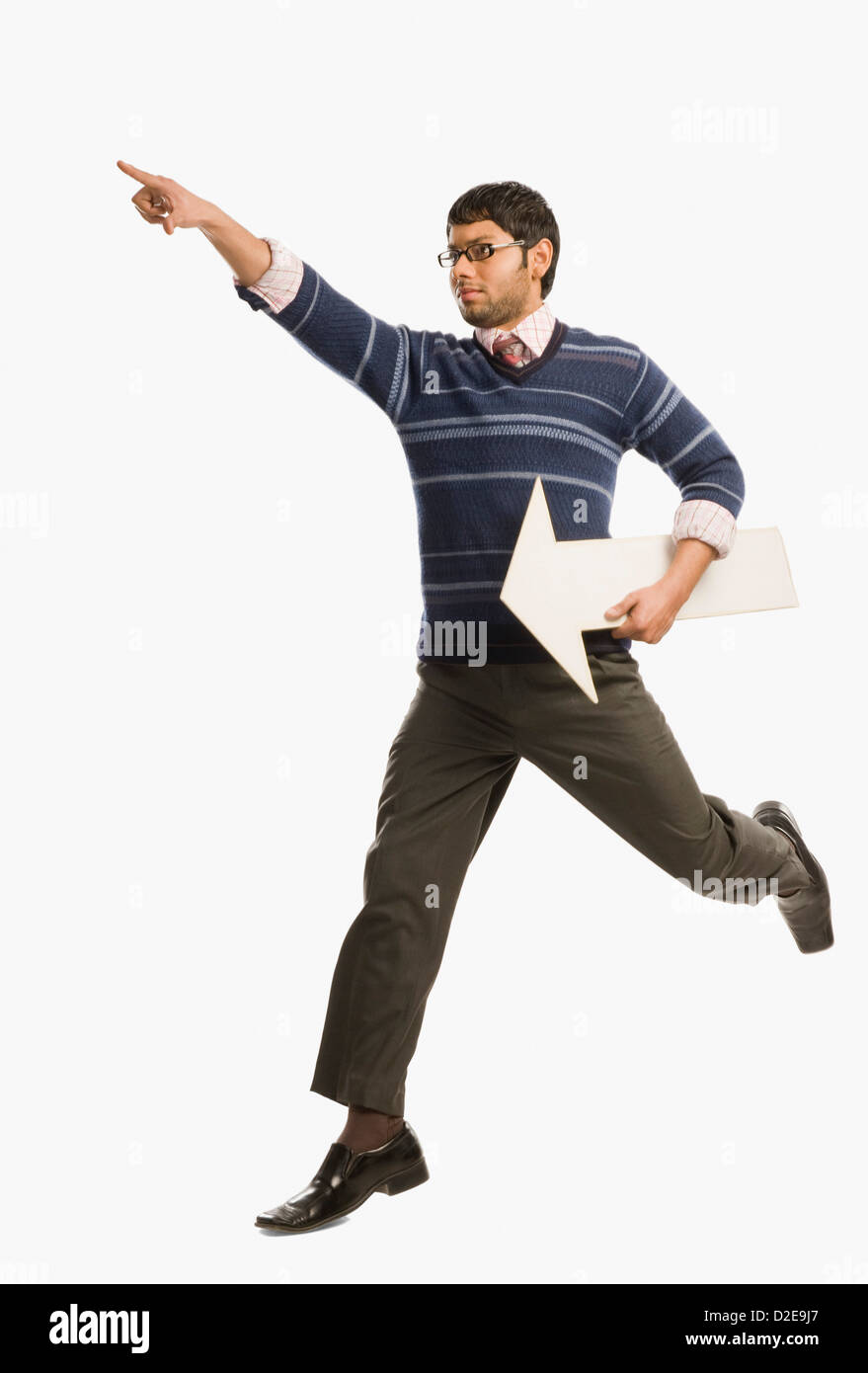 Businessman holding target arrow Cut Out Stock Images & Pictures - Alamy