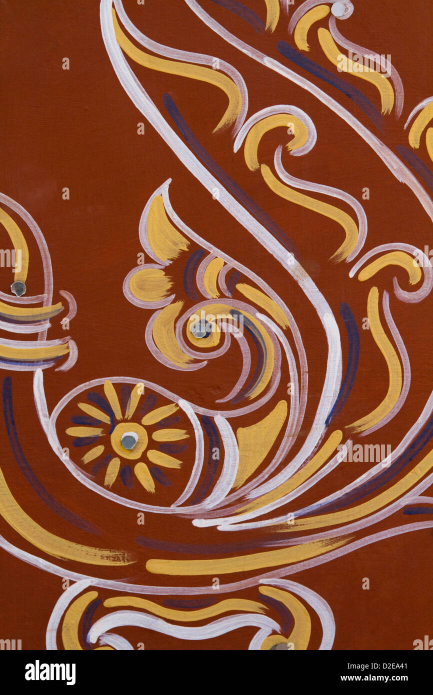 Detail of a textile painting, Gwalior, Madhya Pradesh, India Stock ...