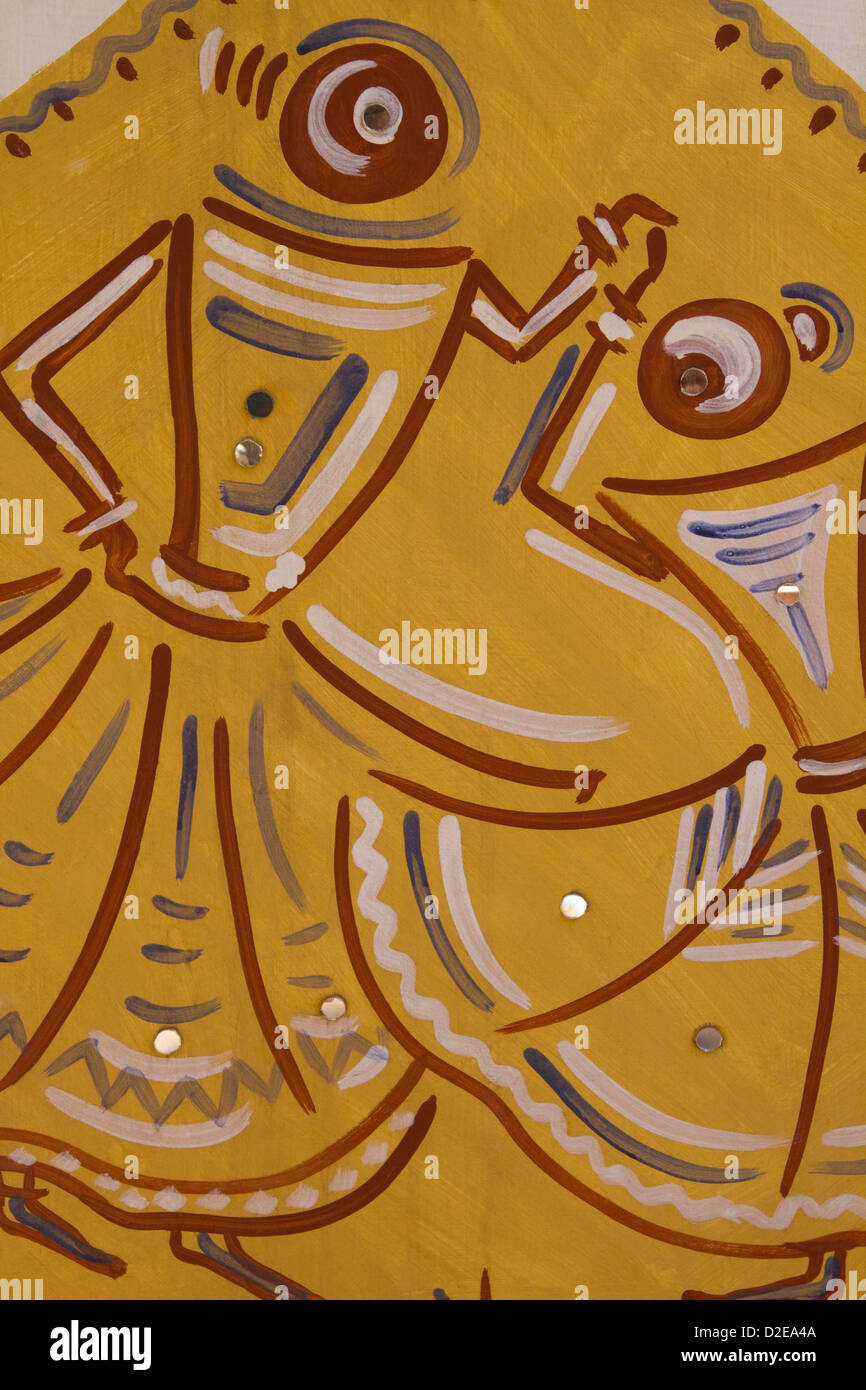 Detail of a textile painting, Gwalior, Madhya Pradesh, India Stock ...