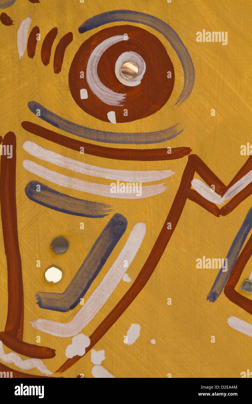 Detail of a textile painting, Gwalior, Madhya Pradesh, India Stock ...