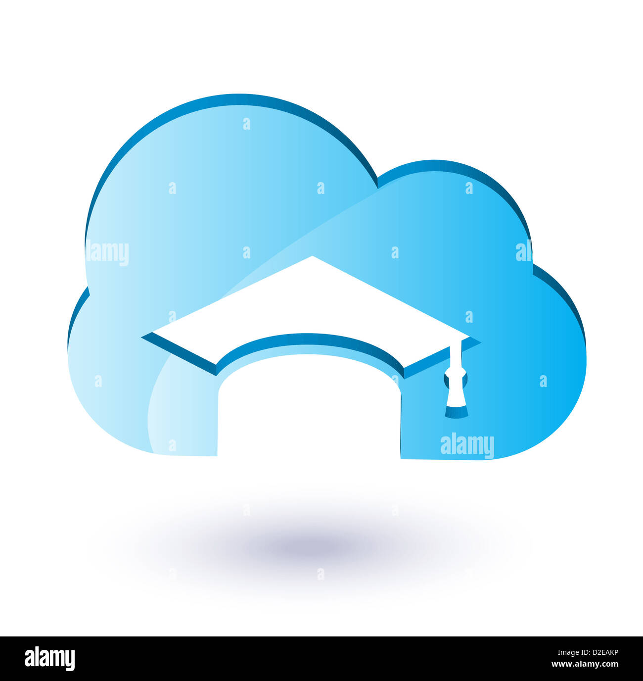 Blue online education graduation icon Cut Out Stock Images & Pictures ...