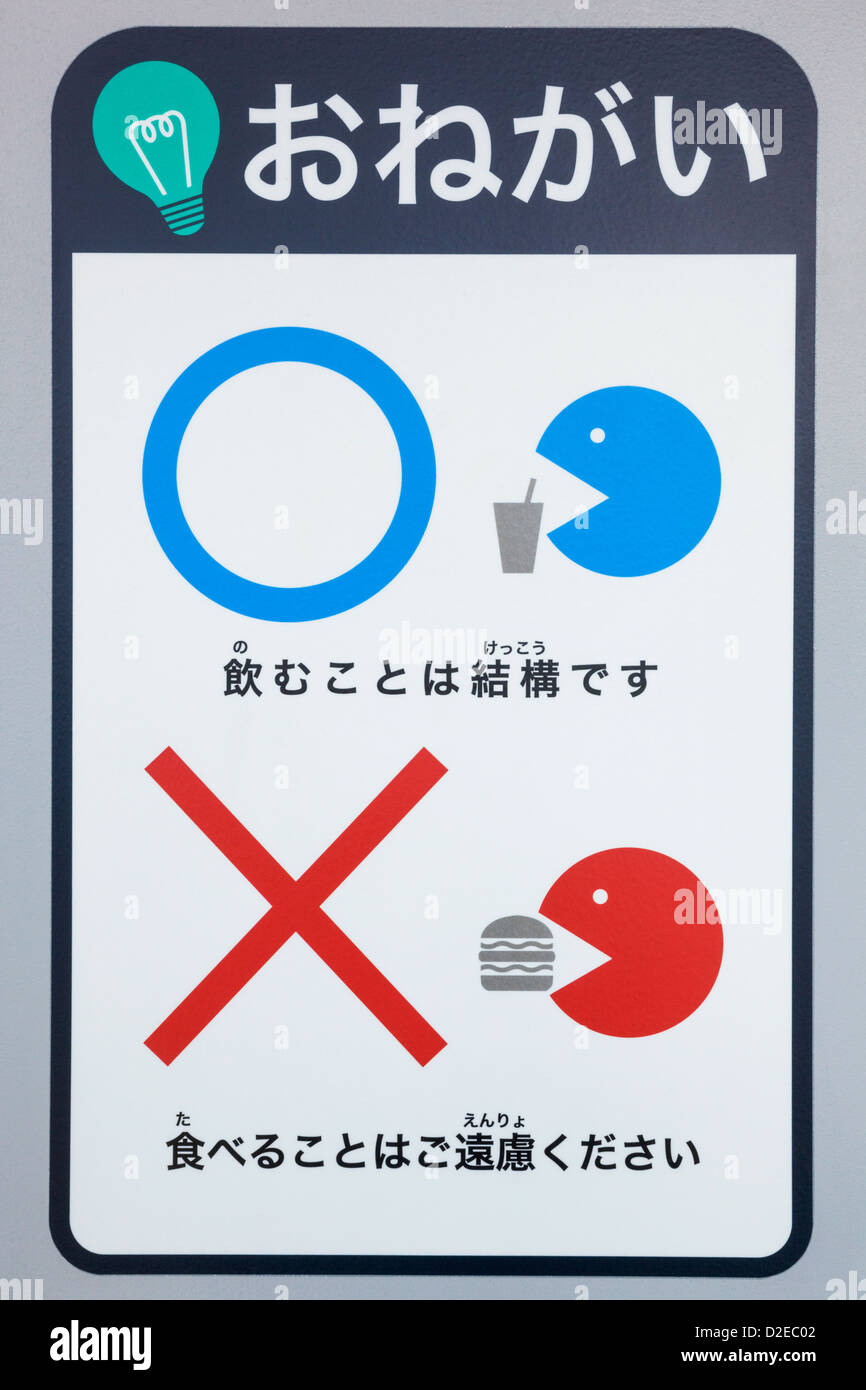 Japan, Honshu, Kansai, Osaka, Osaka Science Museum, No Eating Sign ...