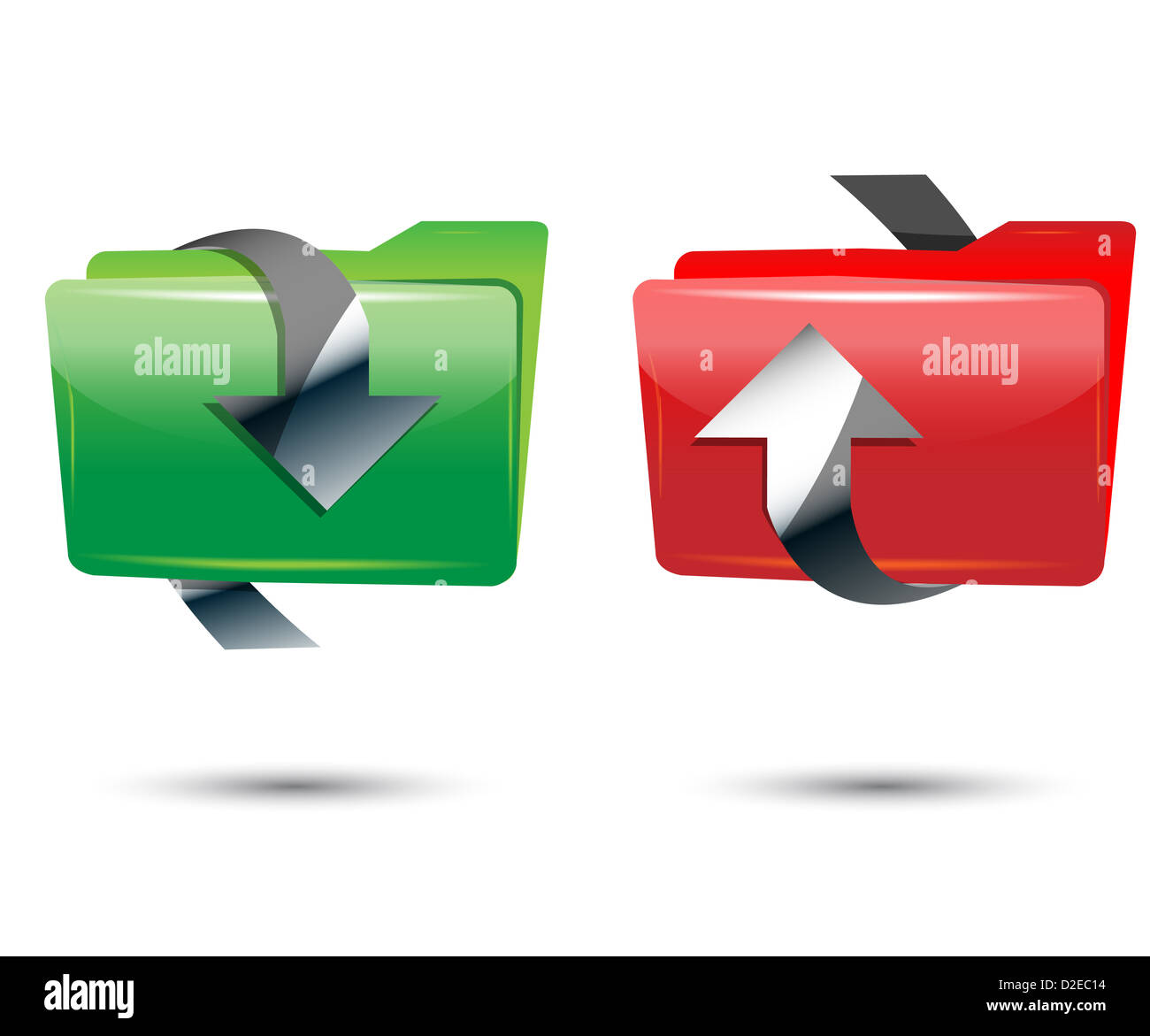 Download and Upload Folder icon with Arrow Stock Photo - Alamy