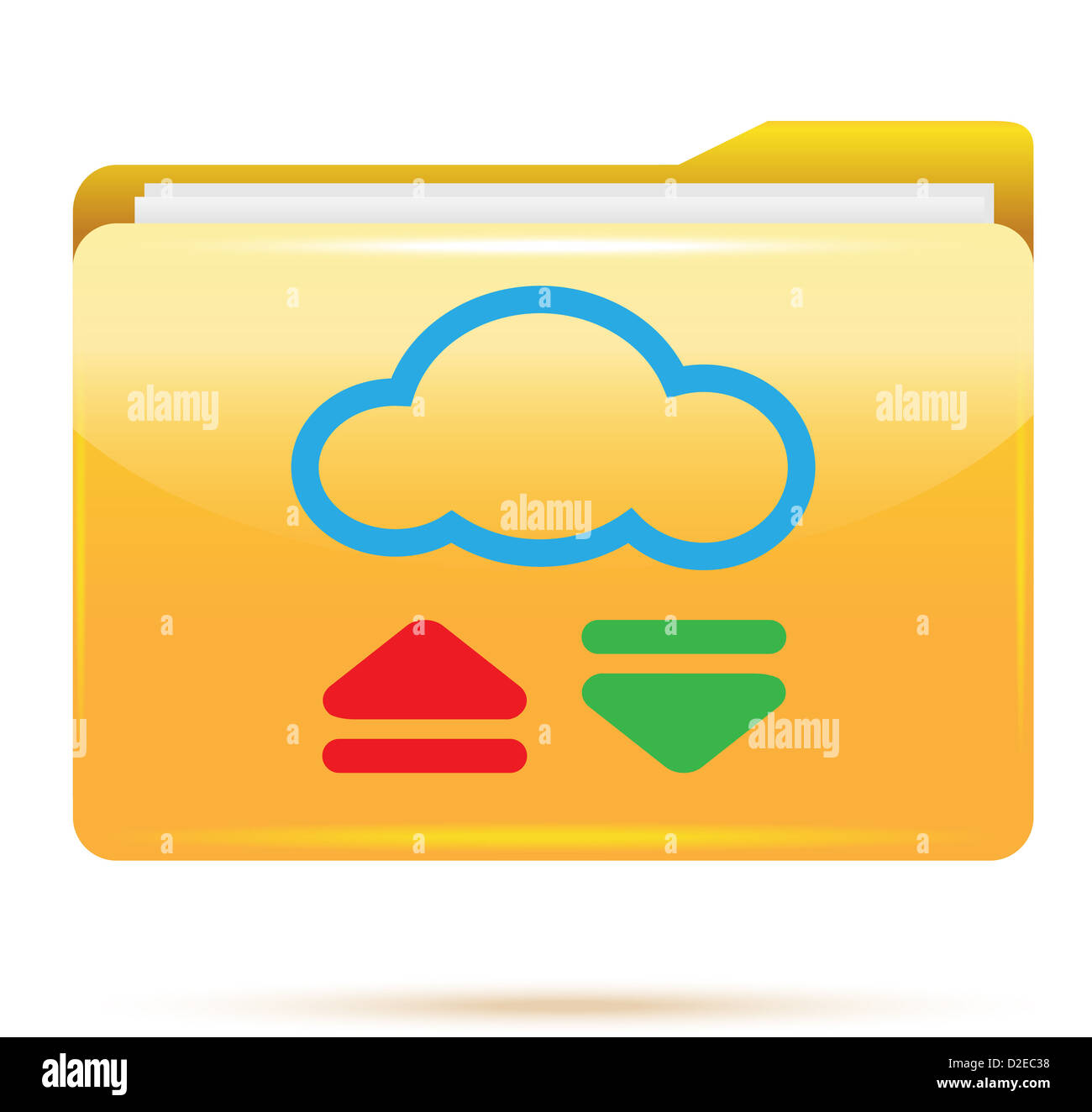 cloud computing concept and yellow folder Stock Photo - Alamy