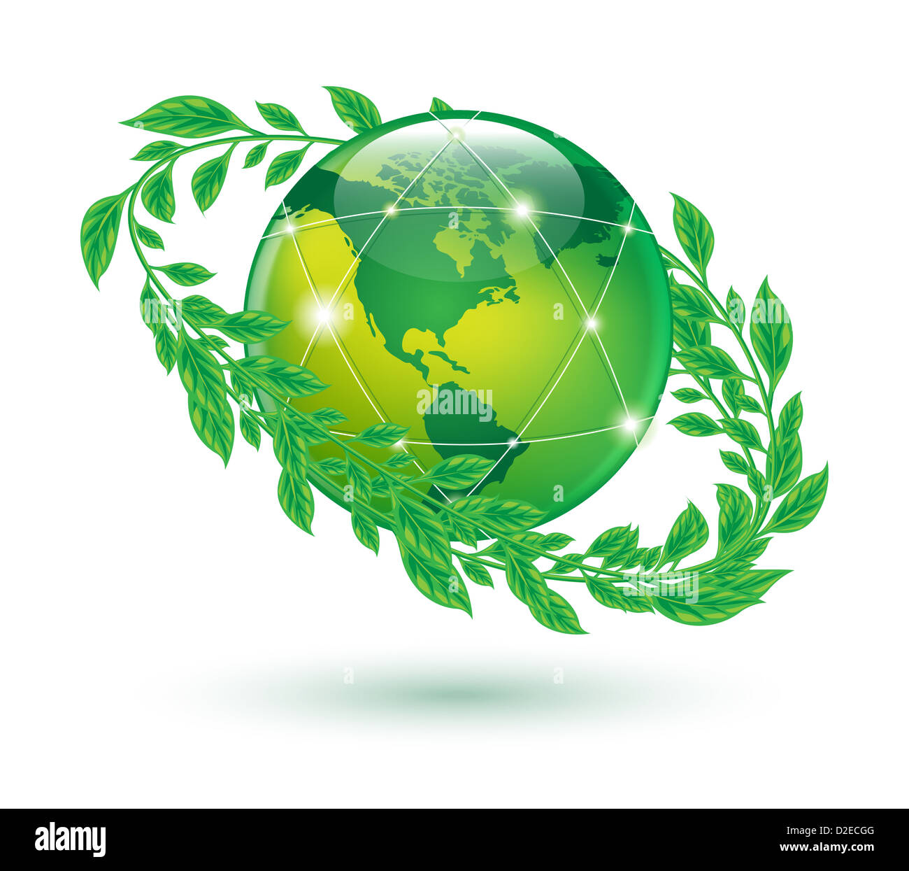 green earth icons on white Stock Photo - Alamy