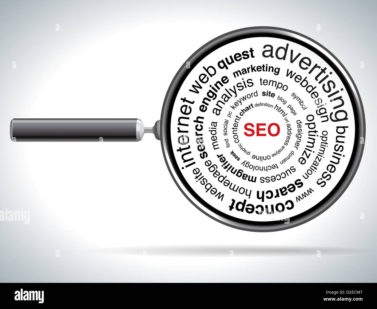 Seo symbol magnifying glass hi-res stock photography and images - Alamy
