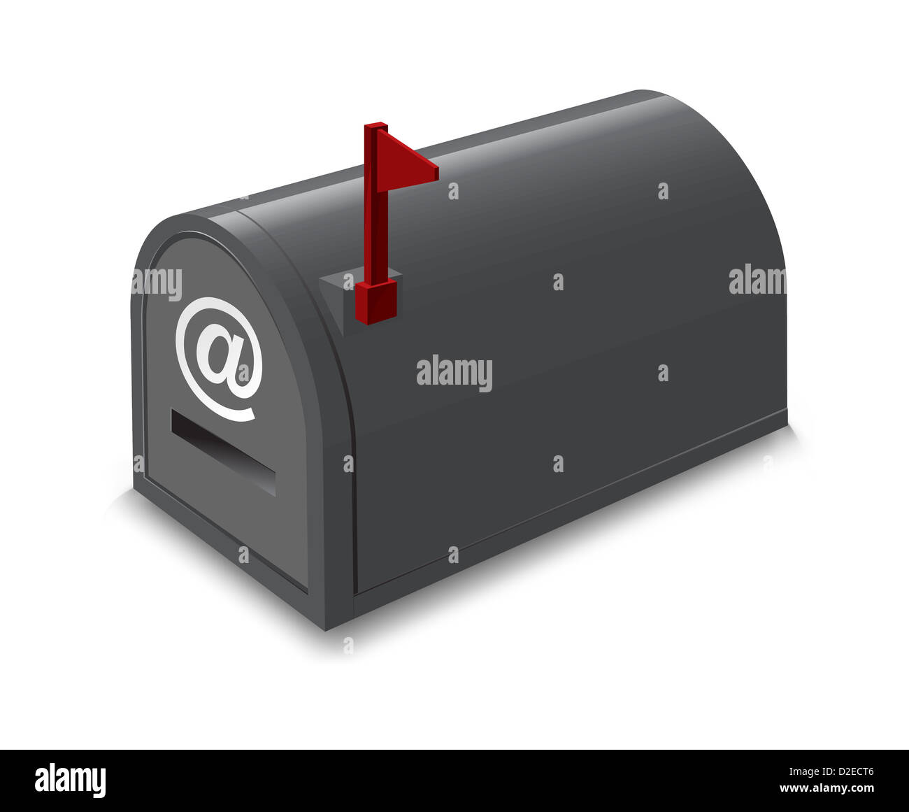 black mail box with flag Stock Photo - Alamy