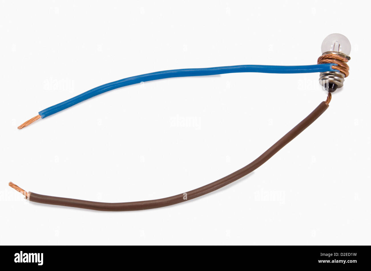 Close-up of wires connected to a light bulb Stock Photo - Alamy