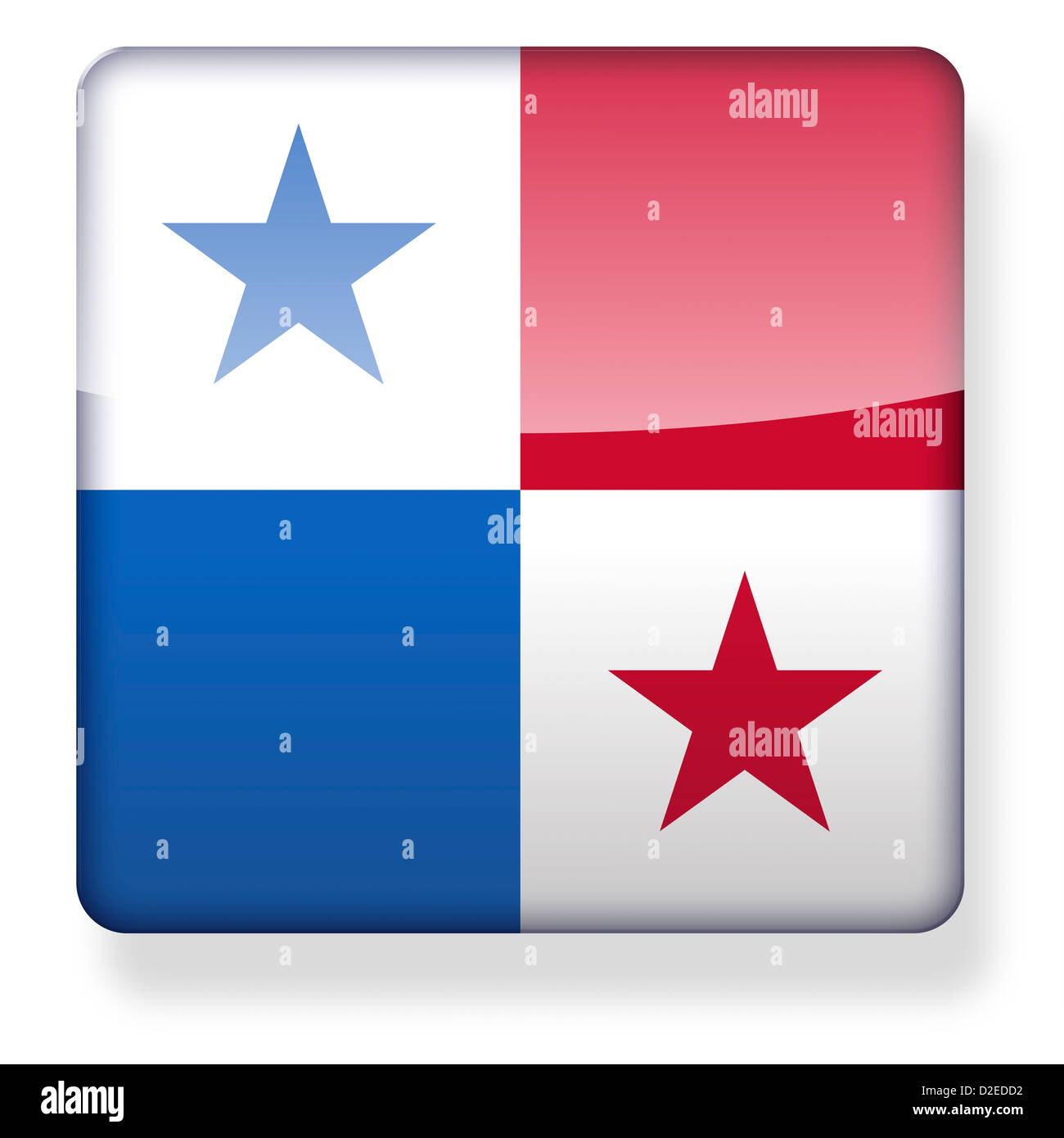 Panama flag as an app icon. Clipping path included Stock Photo - Alamy