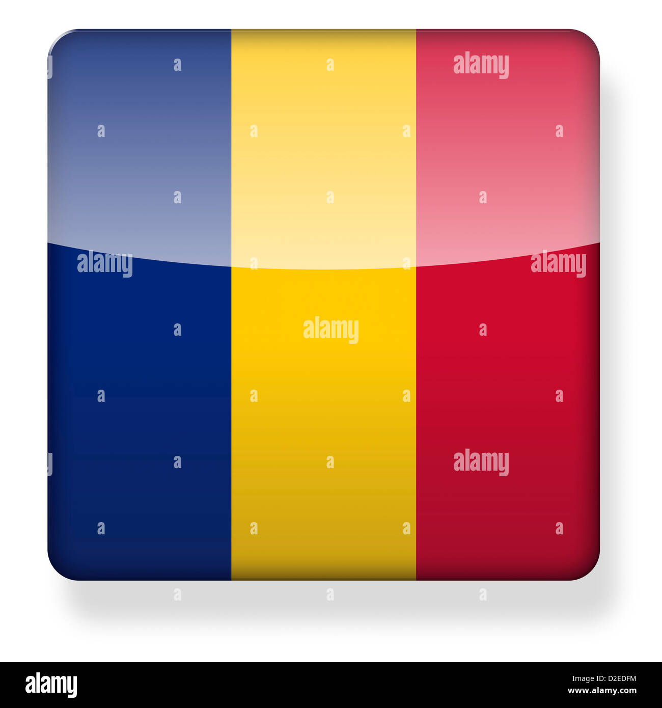 Romania flag as an app icon. Clipping path included Stock Photo - Alamy