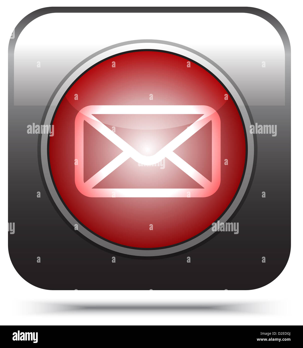red mail icon on white Stock Photo - Alamy