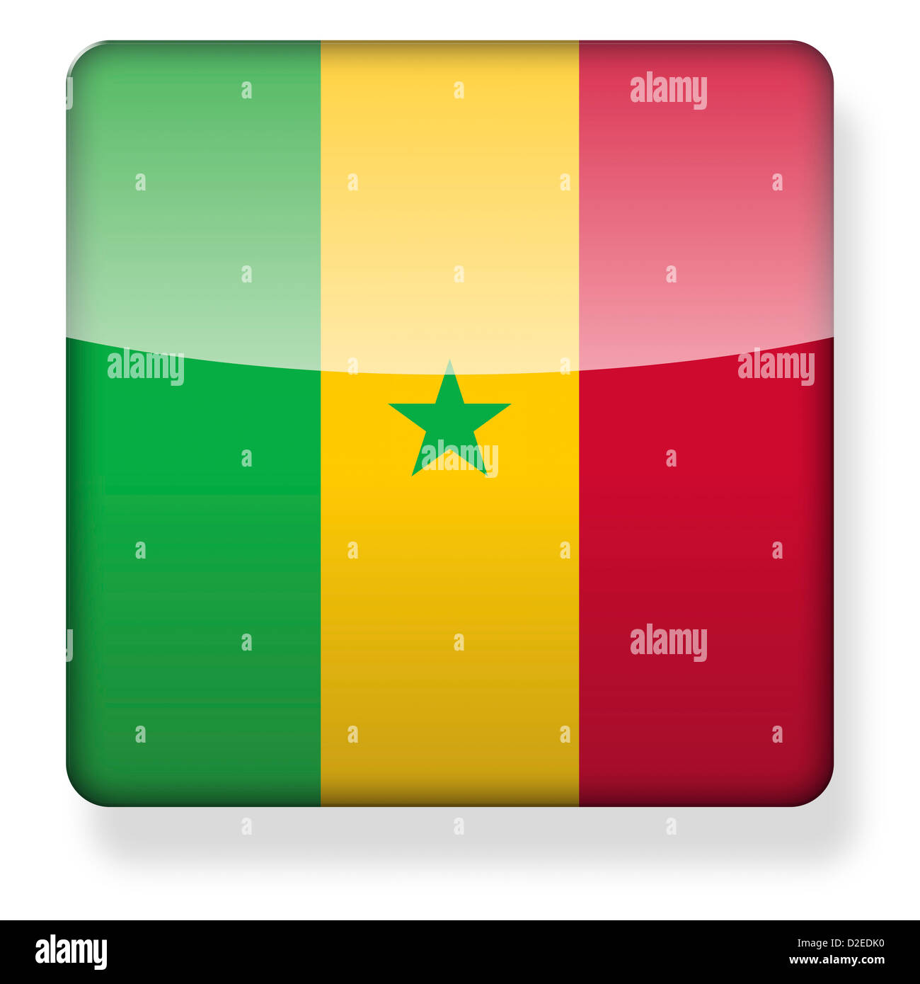 Senegal flag as an app icon. Clipping path included Stock Photo - Alamy
