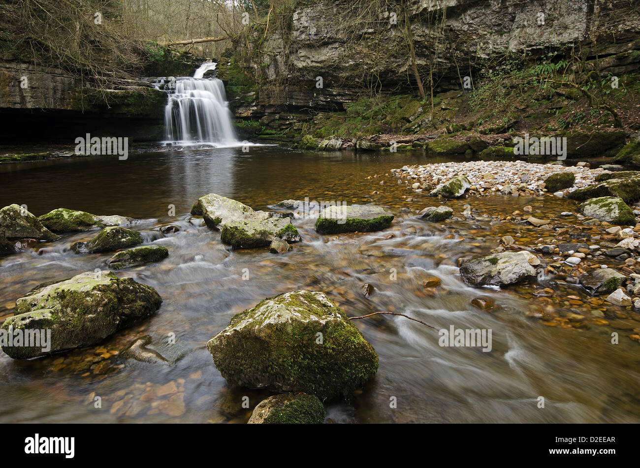 Cauldron force waterfall at West Burton in the Yorkshire Dales, UK ...