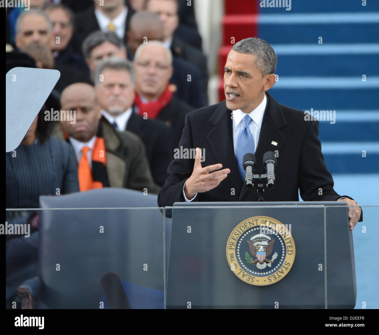 President Barack Obama delivers his inaugural address after being sworn ...