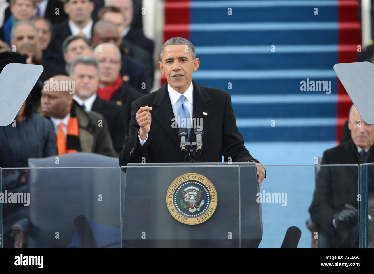 President Barack Obama delivers his inaugural address after being sworn ...