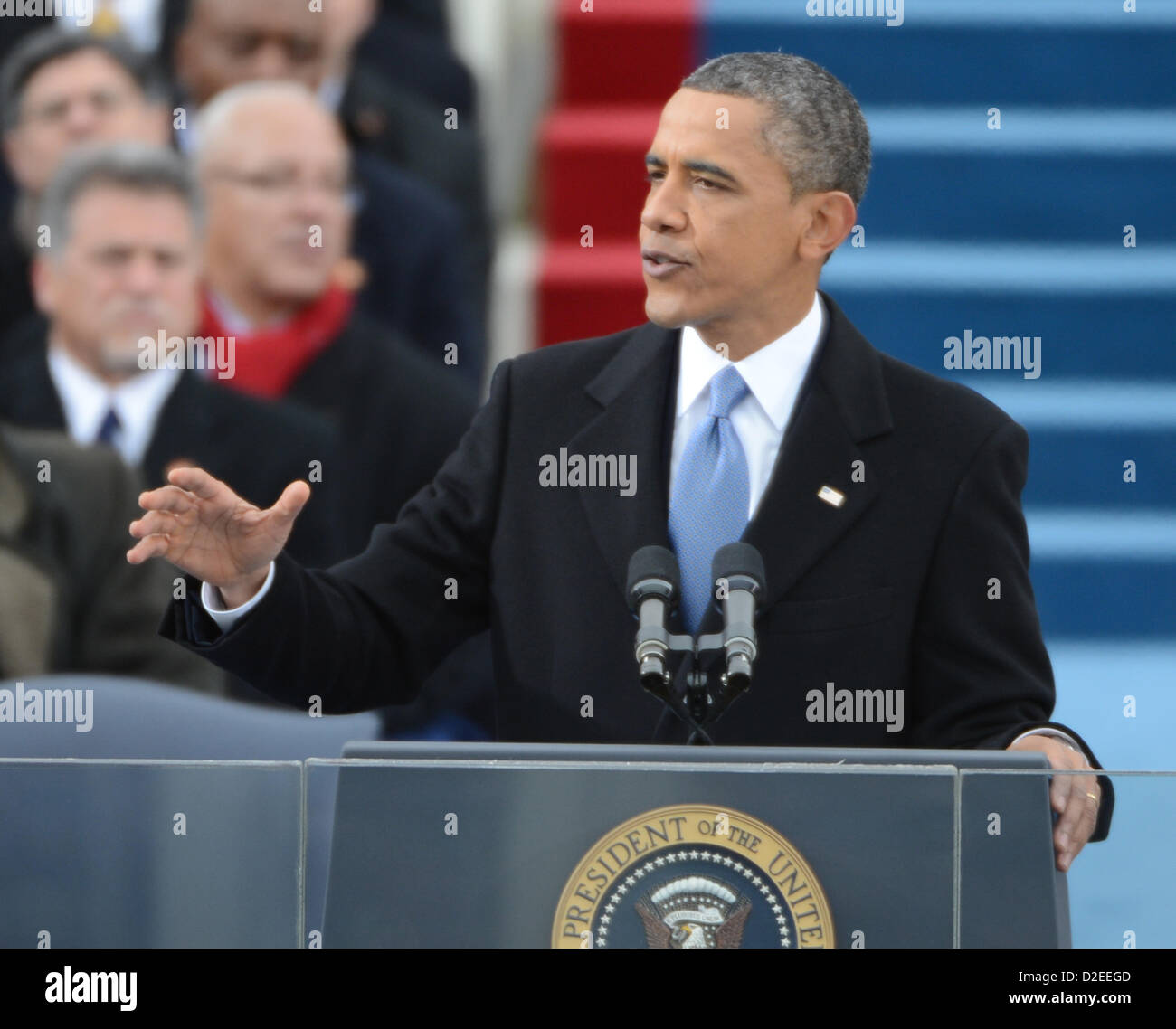 President Barack Obama delivers his inaugural address after being sworn ...