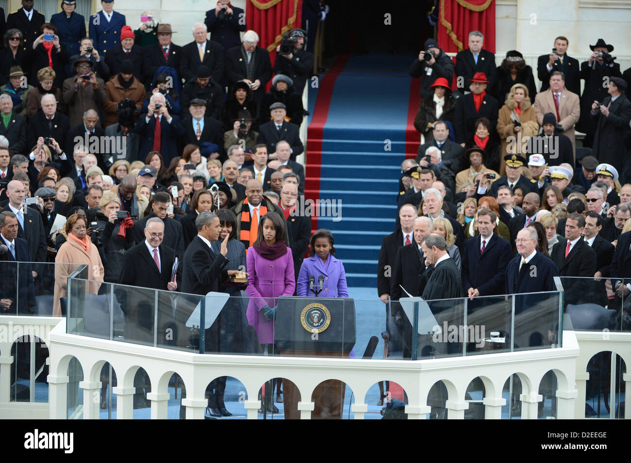 President Barack Obama is sworn-in for a second term as the President ...