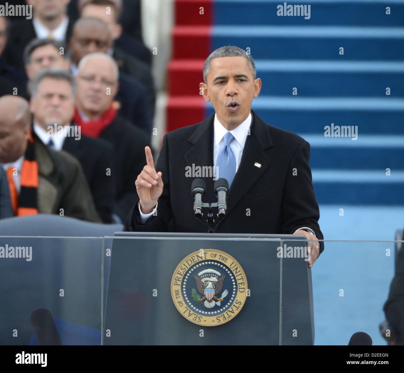 President Barack Obama delivers his inaugural address after being sworn ...