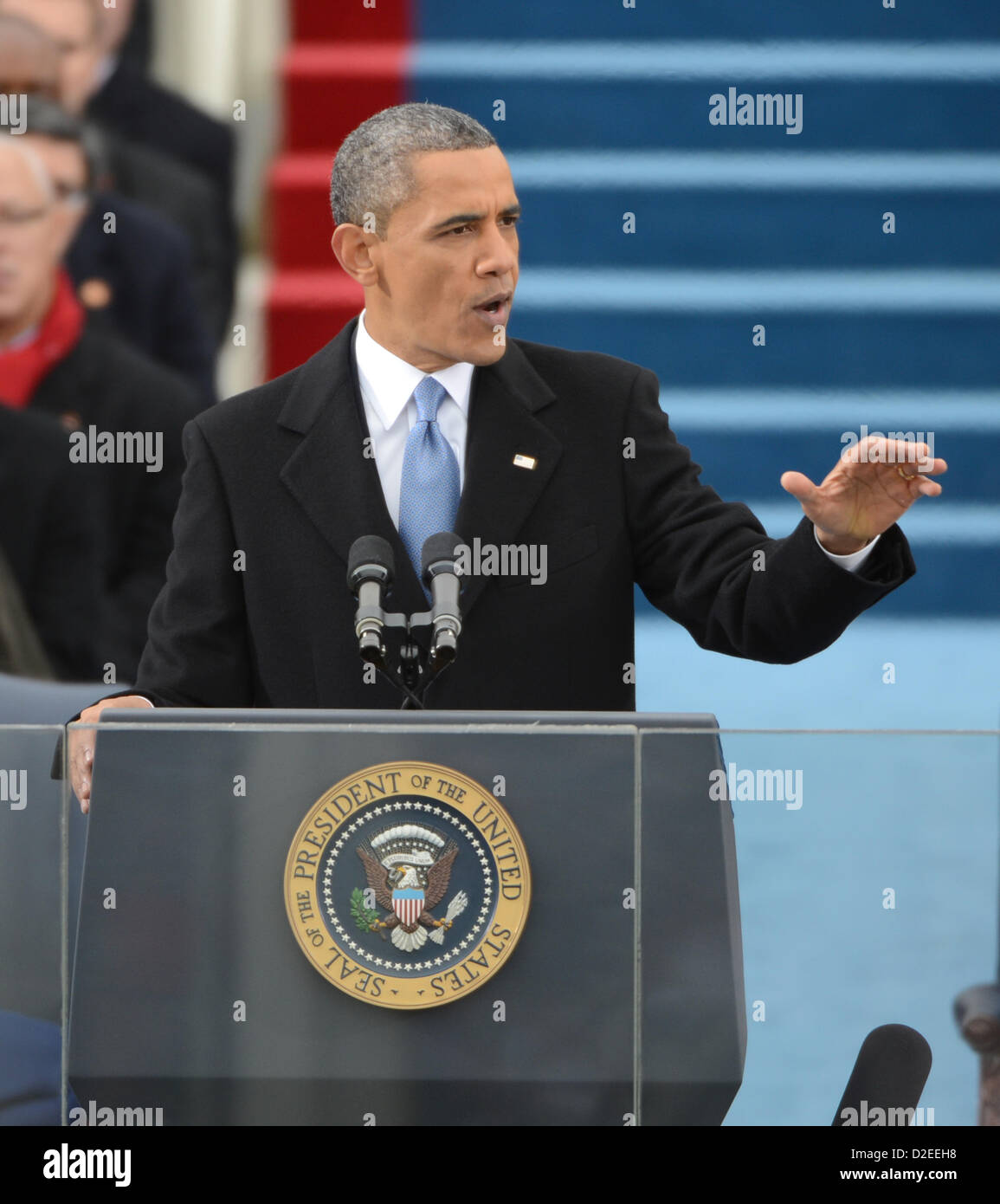 President Barack Obama delivers his inaugural address after being sworn ...