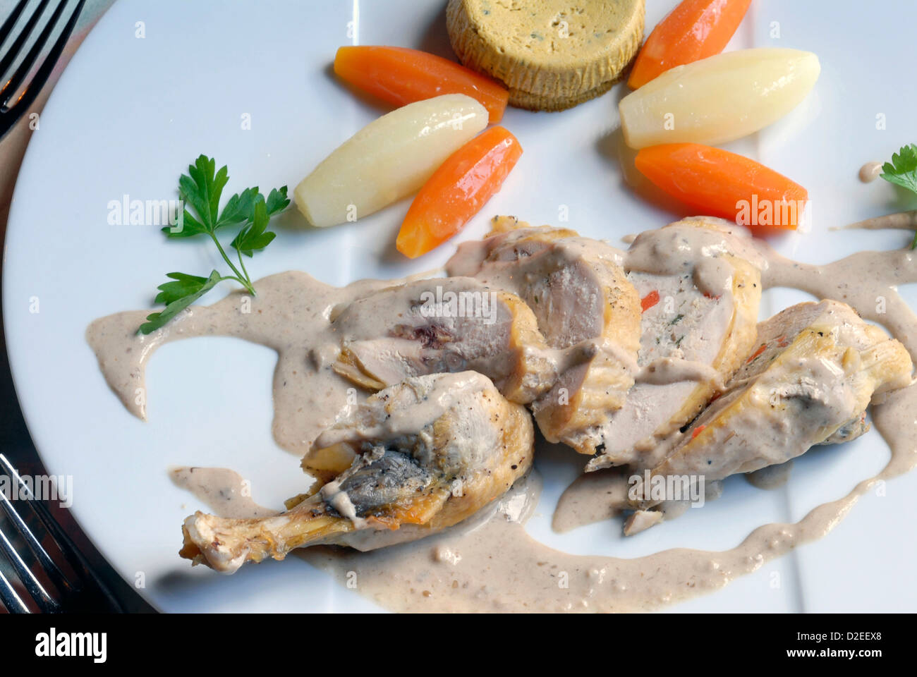 France, Chicken in Gravy Stock Photo - Alamy