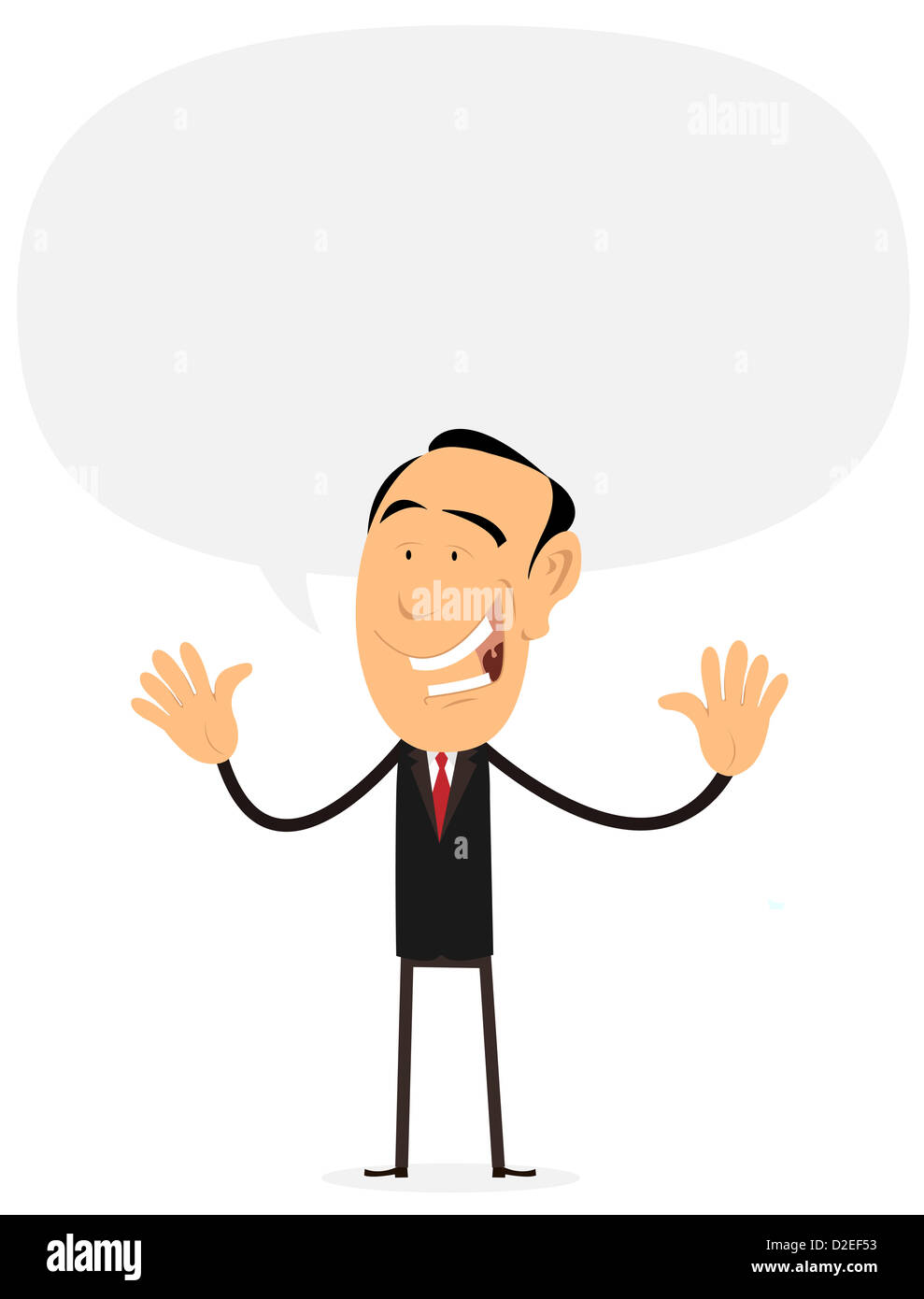 Illustration of a cartoon happy businessman or showman talking to ...