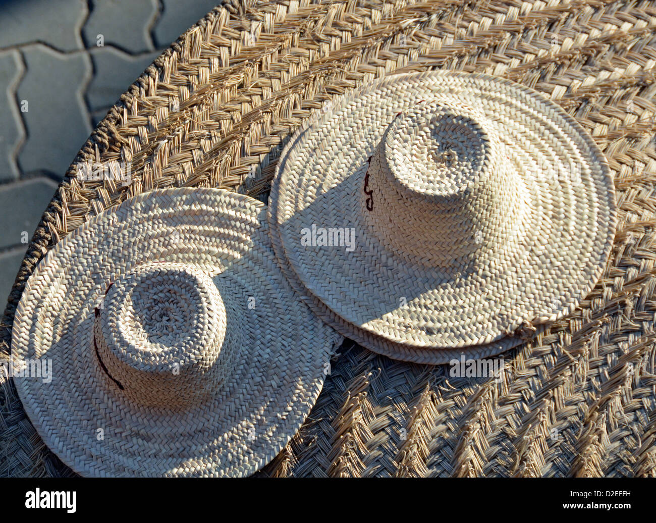 Sunhats for sale, Marrakech, Morocco Stock Photo - Alamy