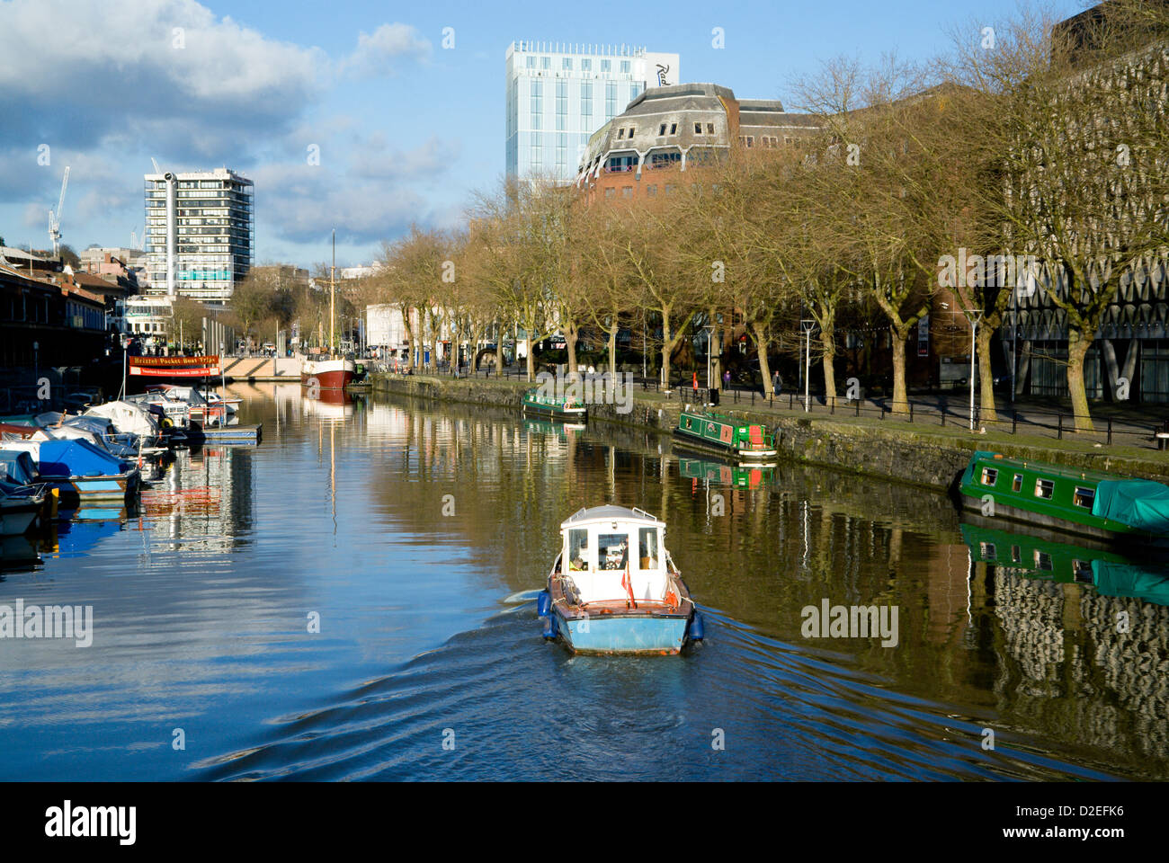 harbour masters boat narrow quay floating harbour bristol Stock Photo ...