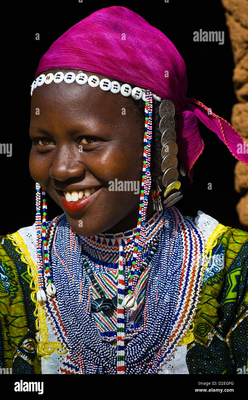 Benin, Alibori County, Kuru, Sabi Ramatou of Fula ethnic group Stock ...