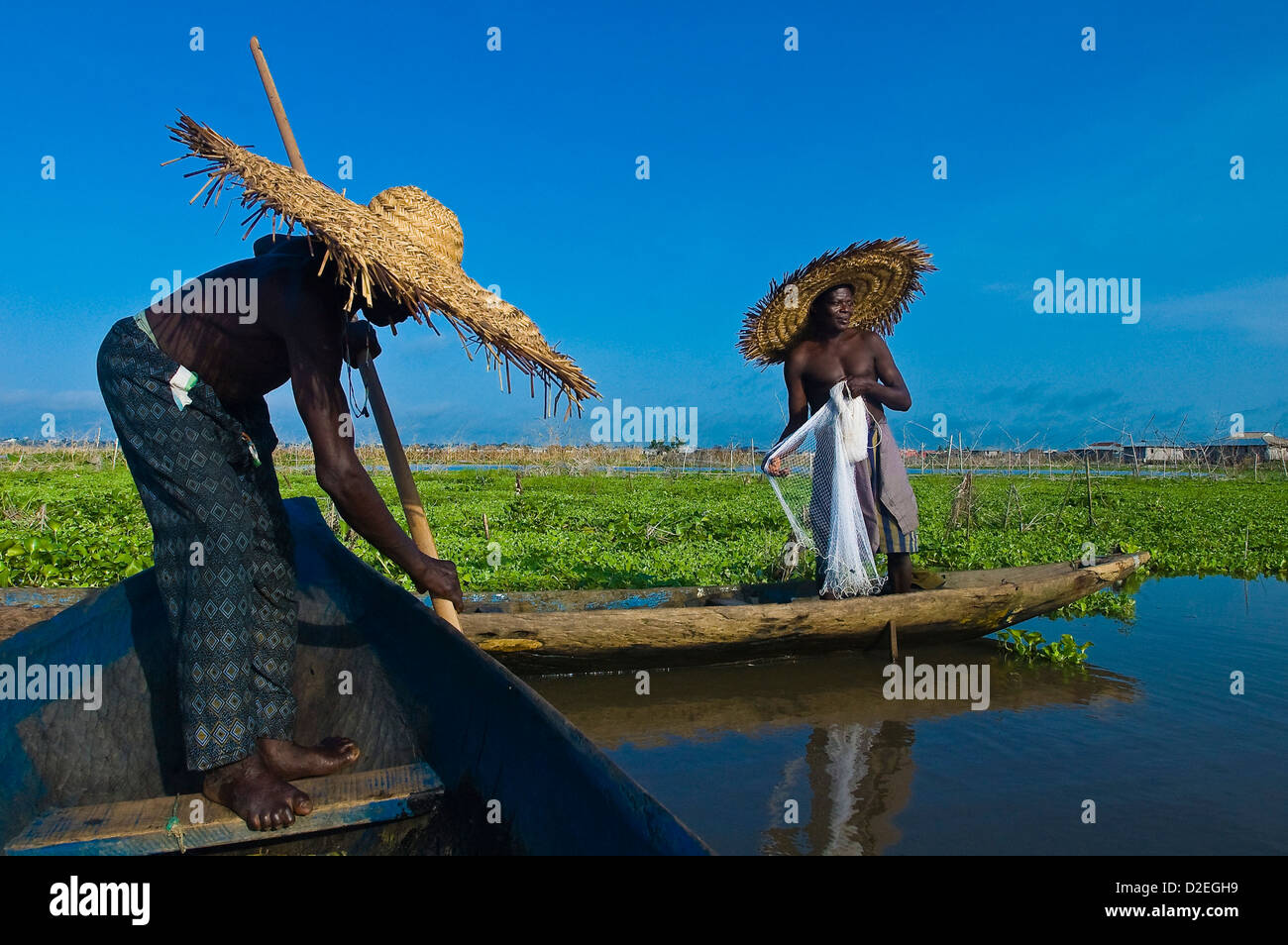 Benin, Atlantic Departement, Ganvie lake village on Nokoue Lake ...