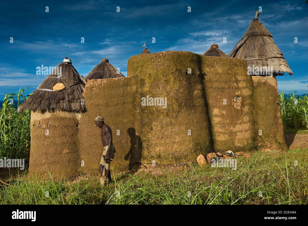 Africa Benin Man Working traditional village Stock Photo - Alamy