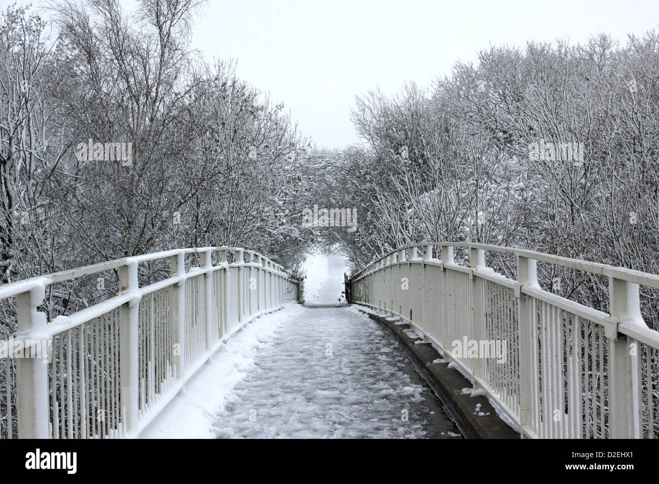 Snow on Walkway Stock Photo - Alamy
