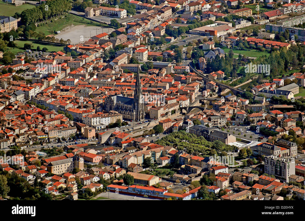 France, Aveyron: the city of St. Affrique. aerial view Stock Photo - Alamy