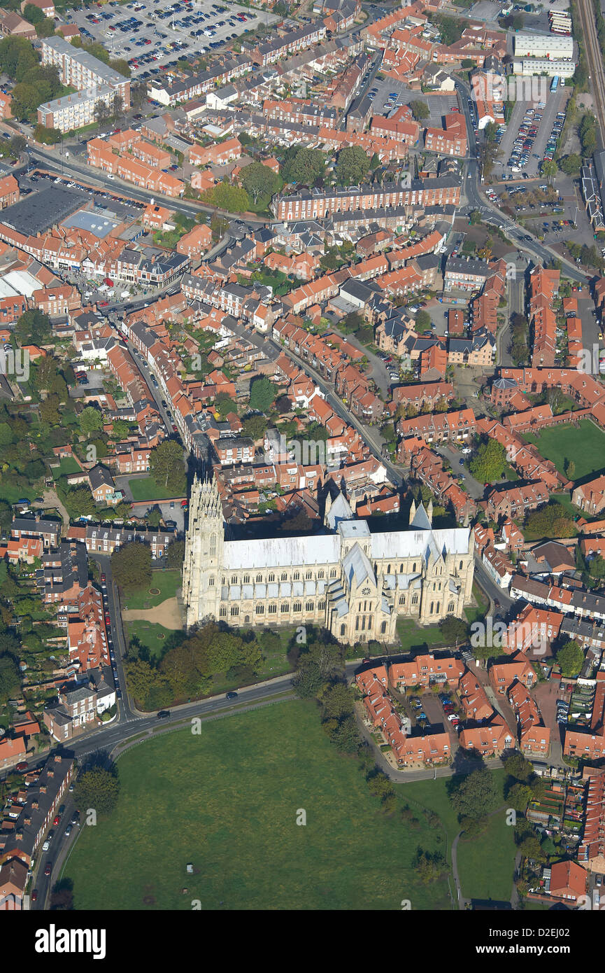 Beverley Minster east Yorkshire, Northern England, from the air Stock ...