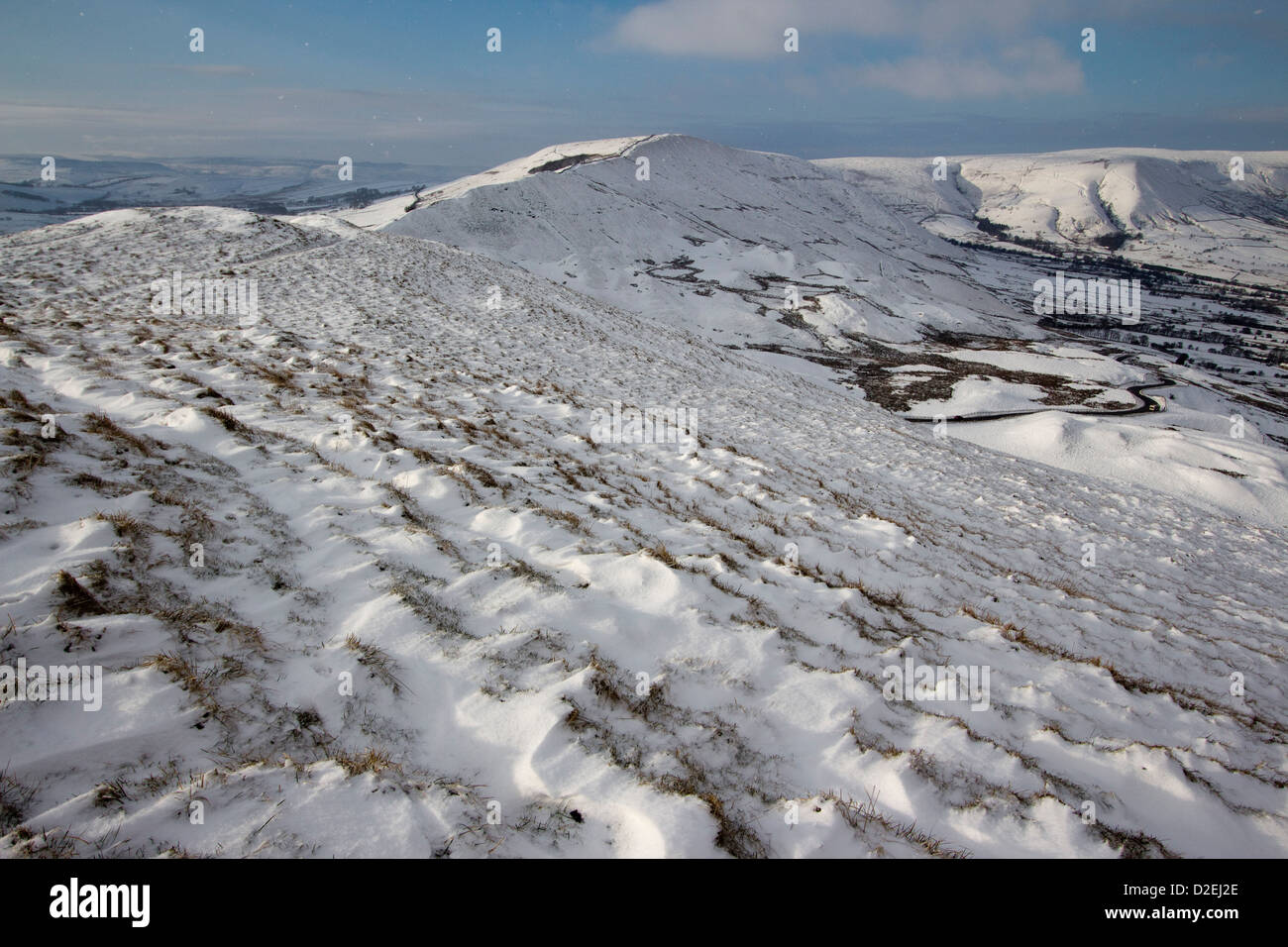 winter snow vale of edale derbyshire peak district england uk Stock ...