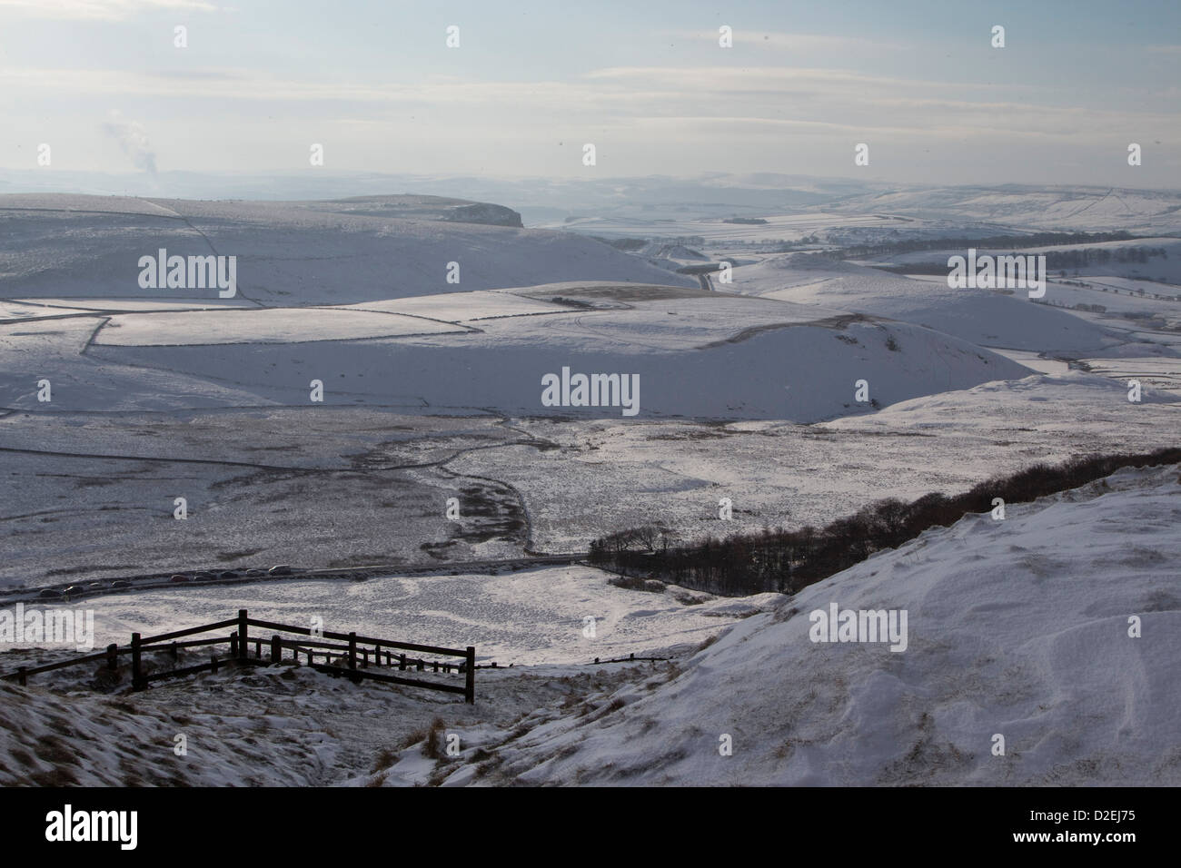 winter snow vale of edale derbyshire peak district england uk Stock ...