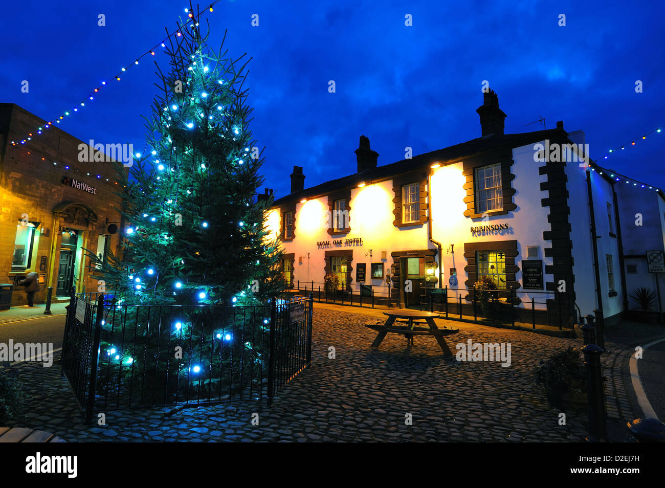 Garstang town centre christmas lights Stock Photo - Alamy