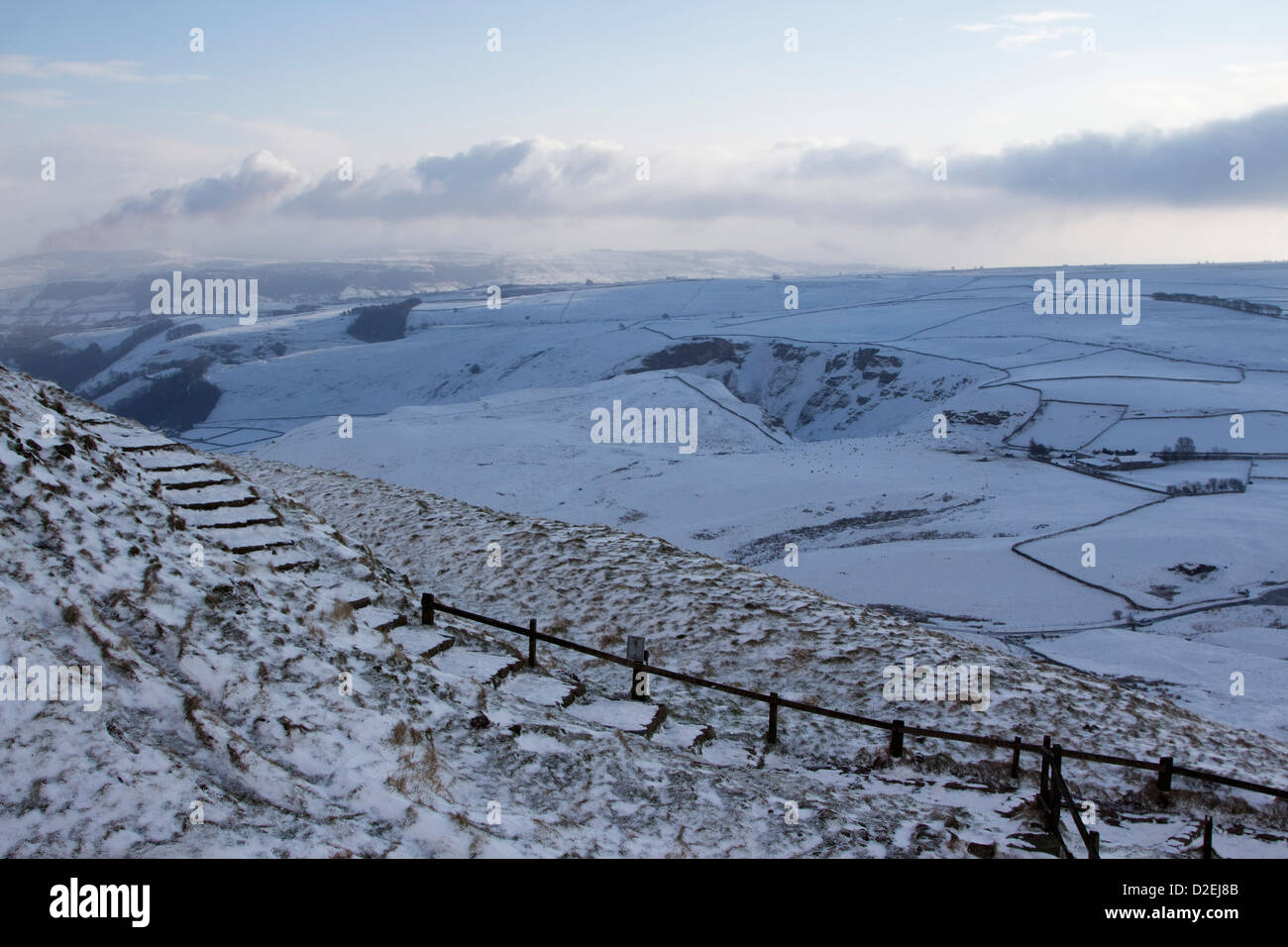 winter snow vale of edale derbyshire peak district england uk Stock ...