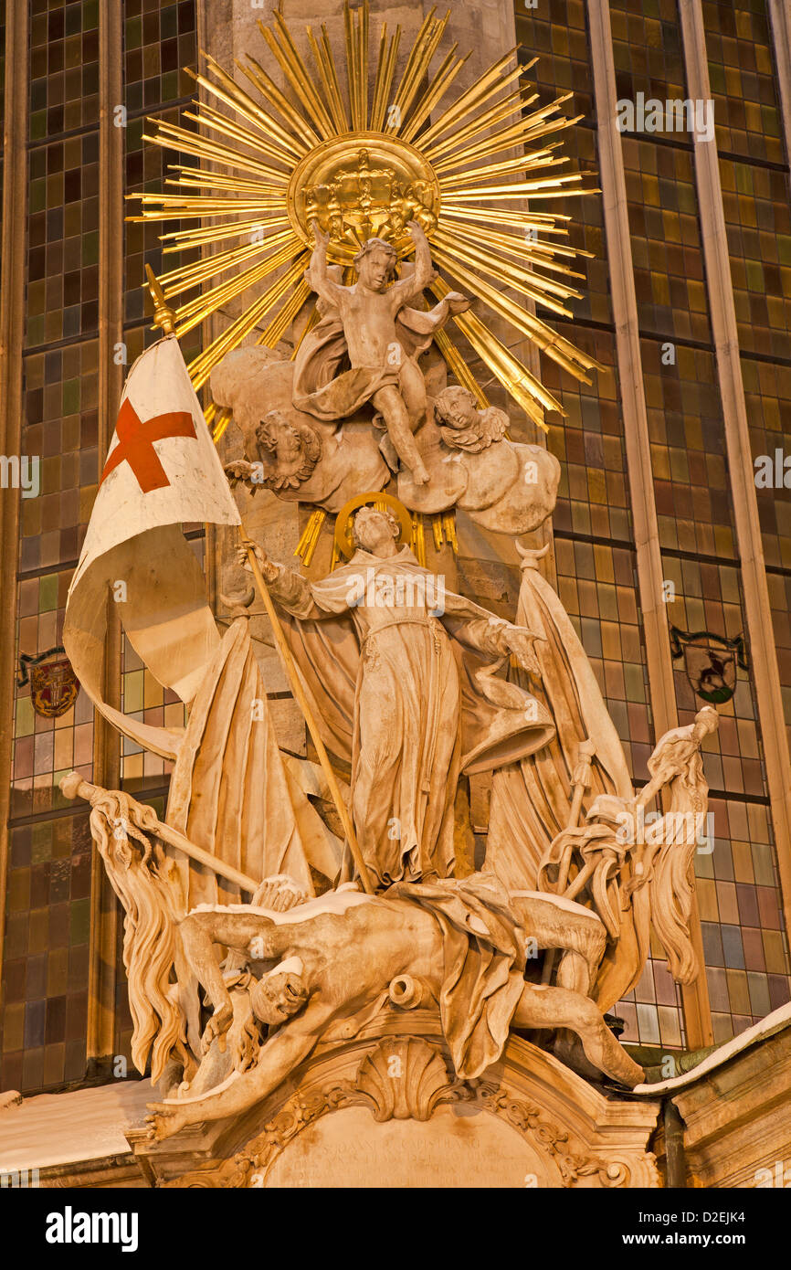 VIENNA - JANUARY 15: Baroque St. Stephen statue from north facade of st ...