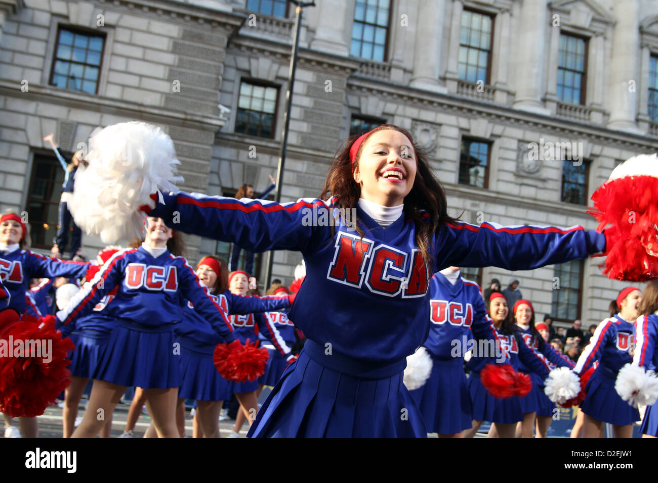 The Universal Dance Association cheerleaders from America U.S.A ...