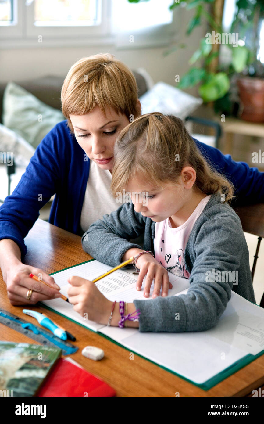 CHILD DOING HOMEWORK Stock Photo - Alamy