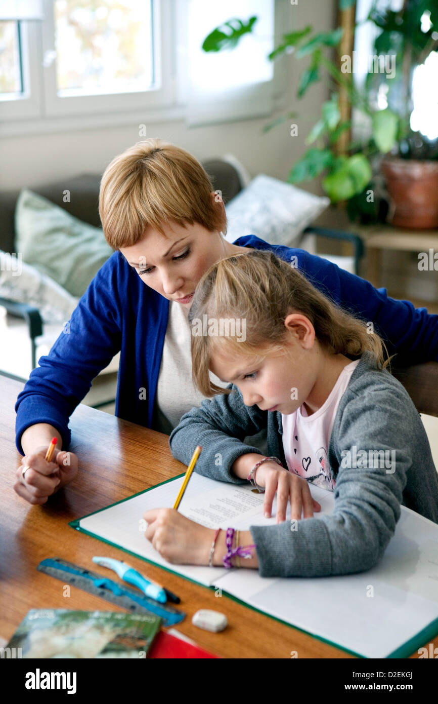 CHILD DOING HOMEWORK Stock Photo - Alamy