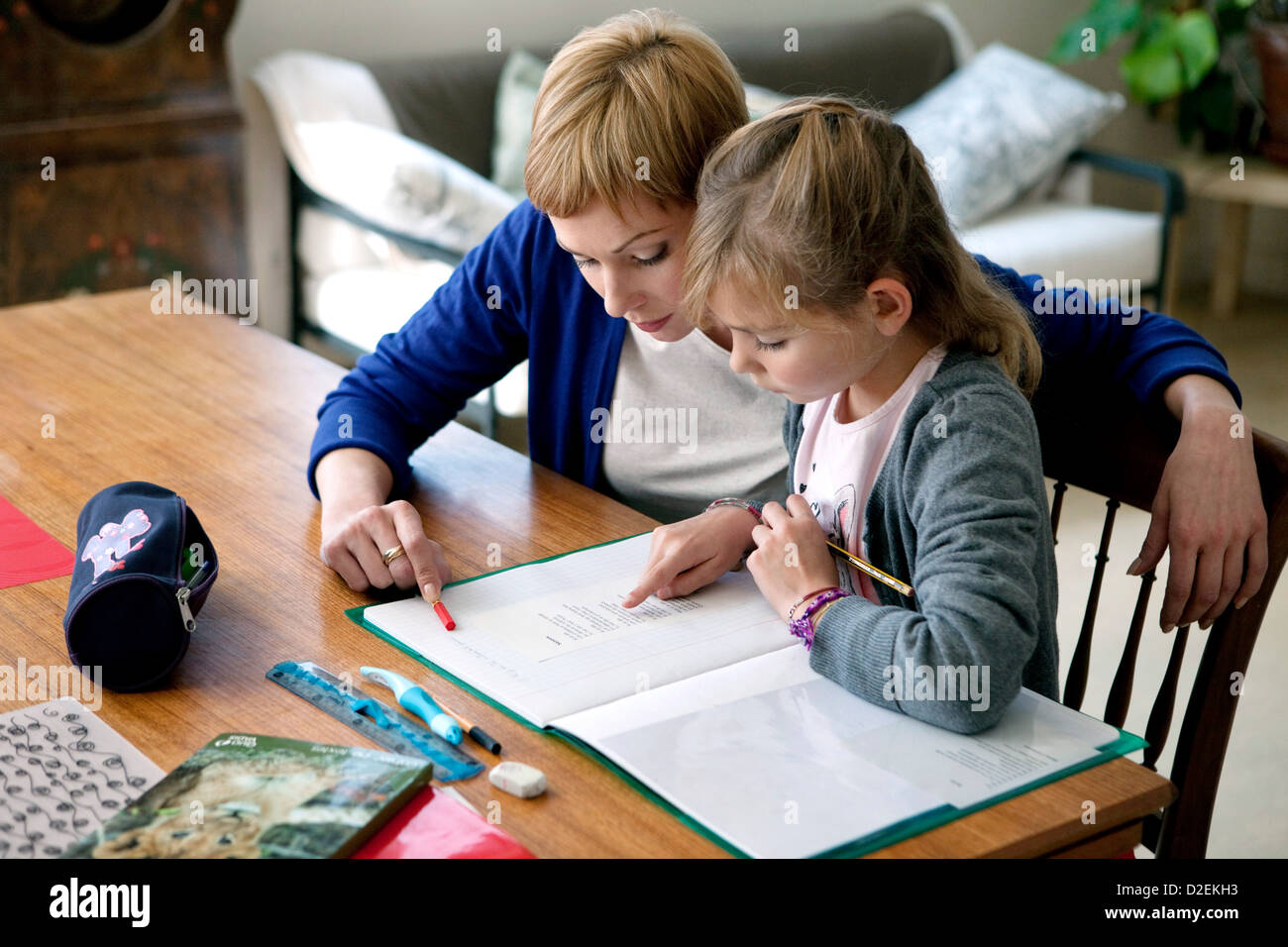 CHILD DOING HOMEWORK Stock Photo - Alamy
